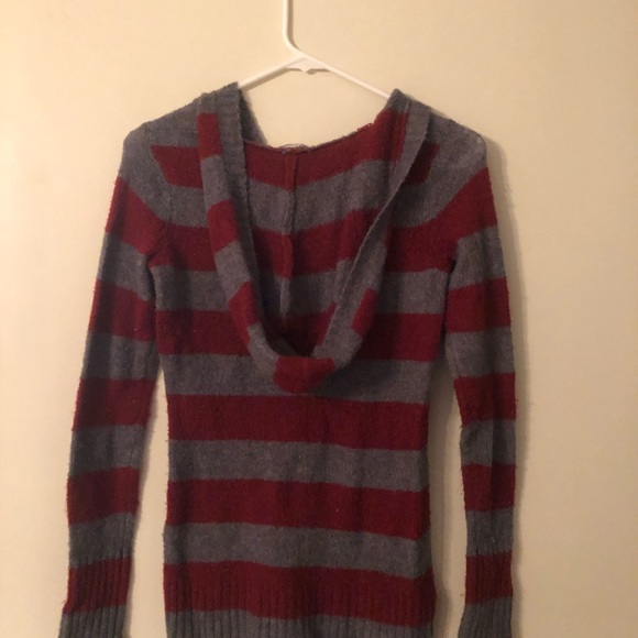 Love Rocks | Sweaters | Grey And Red Striped Sweater | Poshmark